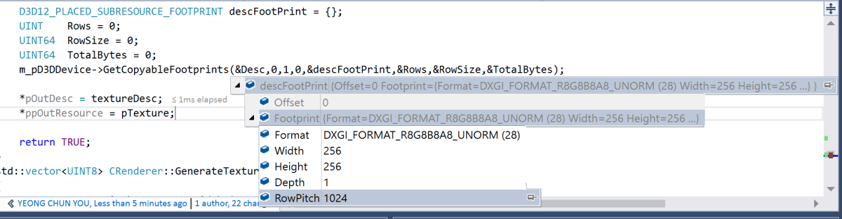 D3D12에서 Texture의 Row Pitch구하기. – yuchi's development